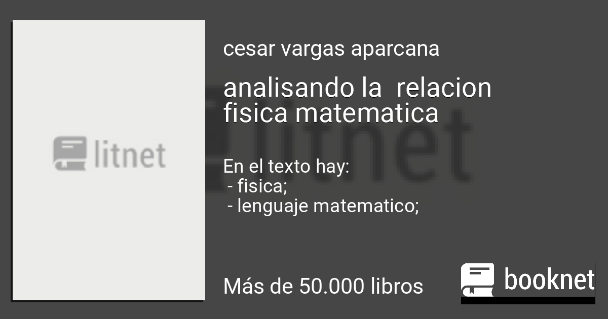 analisando la relacion fisica matematica leer libro en línea en Booknet